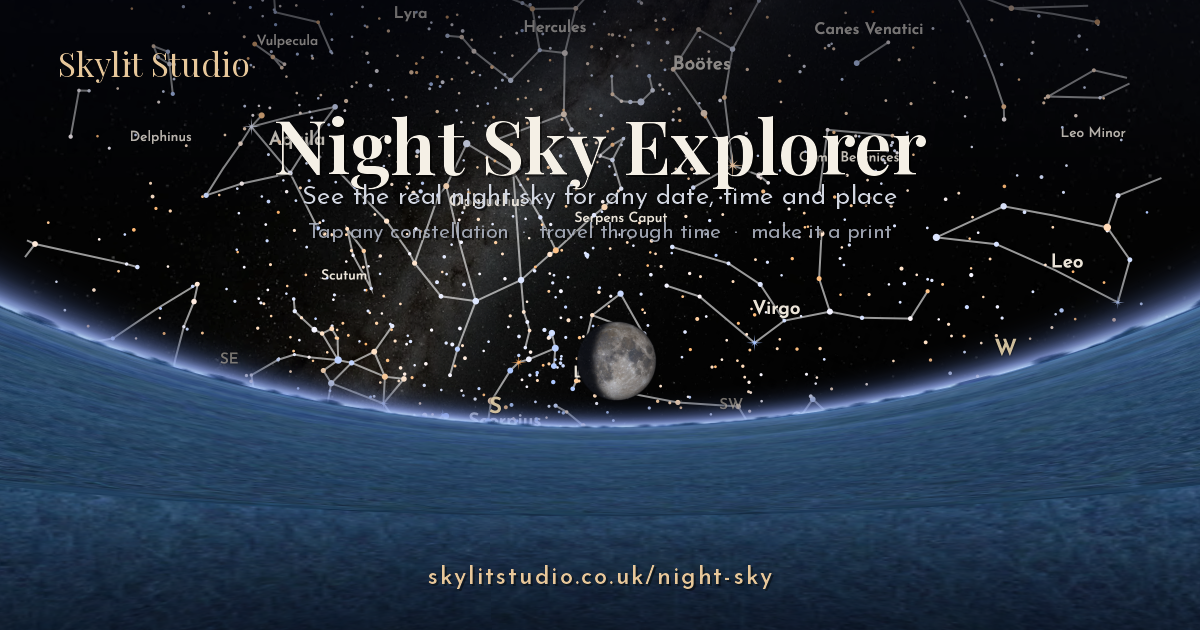 Night Sky Explorer — See the Real Sky for Any Date & Place | Skylit Studio